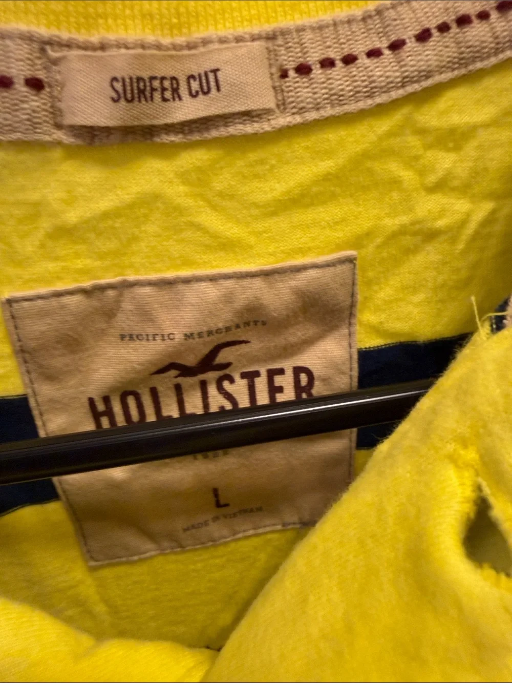 Hollister | Shirts | Hollister Yellow Polo With Navy Horizontal Stripes ...